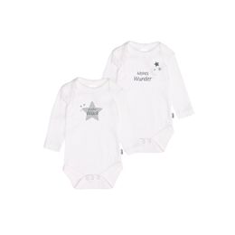 Body Liliput "Kleines Wunder", Jungen, Gr. 62/68, EURO-Gr&ouml;&szlig;en, wei&szlig;, 100% Baumwolle, bedruckt, kurz, Rundhals, Bodys Body, mit extra weitem Halsausschnitt