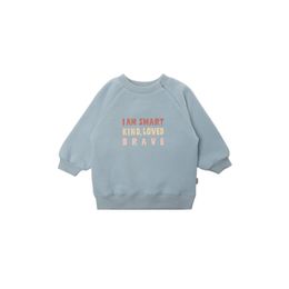 Sweatshirt Liliput "i am smart, kind loved, brave", Mädchen, Gr. 110/116, blau (hellblau), 80% Baumwolle, 20% Polyester, bedruckt, normal, Rundhals, Sweatshirts Sweatshirt, mit aussagekräftigem Statementprint