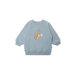 Sweatshirt Liliput "Leopard", M&auml;dchen, Gr. 74/80, blau (hellblau), 80% Baumwolle, 20% Polyester, bedruckt, normal, Rundhals, Sweatshirts Sweatshirt, mit niedlichem Leopard-Print