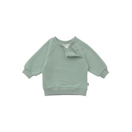 Sweatshirt Liliput "schilf", M&auml;dchen, Gr. 110/116, gr&uuml;n, 80% Baumwolle, 20% Polyester, unifarben, normal, Rundhals, Sweatshirts Sweatshirt, mit praktischen Druckkn&ouml;pfen am Kragen