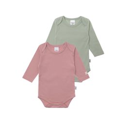 Body Liliput "rosenholz und schilf", Jungen, Gr. 50/56, EURO-Gr&ouml;&szlig;en, rosa (rosa, gr&uuml;n), 100% Baumwolle, unifarben, Rundhals, Bodys Body, mit praktischen Druckkn&ouml;pfen