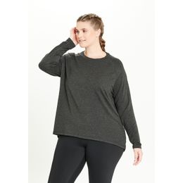 Langarmshirt Q BY ENDURANCE "CIHERA MELANGE", Damen, Gr. 44, schwarz, 95% Viskose, 5% Elasthan, meliert, normal, Rundhals, Shirts Langarmshirt, mit toller Atmungsaktivit&auml;t