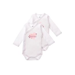 Body Liliput "kleine Zaubermaus", Jungen, Gr. 62/68, EURO-Gr&ouml;&szlig;en, wei&szlig;, 100% Baumwolle, bedruckt, kurz, V-Ausschnitt, Bodys Body, 2er-Pack mit niedlichem Print