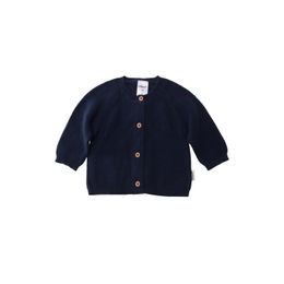 Strickjacke Liliput, M&auml;dchen, Gr. 56, blau (dunkelblau), 100% Baumwolle, unifarben, normal, Rundhals, Strickjacken Strickjacke, mit niedlicher Holzknopfleiste