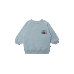 Sweatshirt Liliput "Coolest Bro", M&auml;dchen, Gr. 74/80, blau (hellblau), 80% Baumwolle, 20% Polyester, bedruckt, normal, Rundhals, Sweatshirts Sweatshirt, mit B&uuml;ndchen am &Auml;rmel