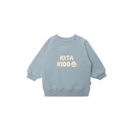 Sweatshirt Liliput "Kita Kiddo", M&auml;dchen, Gr. 62/68, blau (hellblau), 80% Baumwolle, 20% Polyester, bedruckt, normal, Rundhals, Sweatshirts Sweatshirt, mit B&uuml;ndchen am &Auml;rmel