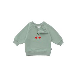Sweatshirt Liliput "Kirsche", M&auml;dchen, Gr. 110/116, gr&uuml;n, 80% Baumwolle, 20% Polyester, bedruckt, normal, Rundhals, Sweatshirts Sweatshirt, mit niedlichem Kirsch-Print