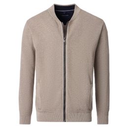 Strickjacke Casamoda "Casamoda Strickjacke uni", Herren, Gr. 6XL, beige, 100% Baumwolle, Strickjacken Strickjacke