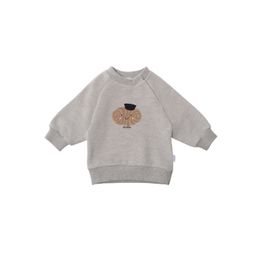Sweatshirt Liliput "Franzbr&ouml;tchen", M&auml;dchen, Gr. 110/116, grau (grau, meliert), 80% Baumwolle, 20% Polyester, bedruckt, normal, Rundhals, Sweatshirts Sweatshirt, mit niedlichem Frontprint