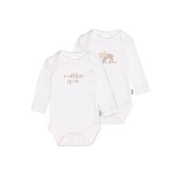 Body Liliput "Milkbar open & Baby bear", Jungen, Gr. 62/68, EURO-Gr&ouml;&szlig;en, wei&szlig;, 100% Baumwolle, bedruckt, kurz, Rundhals, Bodys Body, mit Druckkn&ouml;pfen