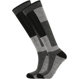 Socken WHISTLER "Corsicana", Herren, Gr. 35/38, grau (hellgrau), 40% Wolle, 40% Polyacryl, 11% Polyamid, 7% Polyester, 2% Elasthan, mehrfarbig, Socken, im praktischen 2er-Pack
