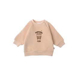 Sweatshirt Liliput "Babyccino Club", M&auml;dchen, Gr. 110/116, beige, 80% Baumwolle, 20% Polyester, bedruckt, normal, Rundhals, Sweatshirts Sweatshirt, mit B&uuml;ndchen am &Auml;rmel