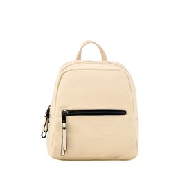 Tom Tailor Damen TTTAMARA S Rucksack in Canvas-Optik, beige, Uni, Gr. ONESIZE