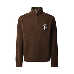 Hackett London Pullover Herren Gr&ouml;&szlig;e M dunkelbraun / wei&szlig;