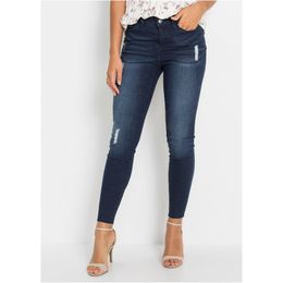 bonprix Skinny Jeans, blau, mit Baumwolle