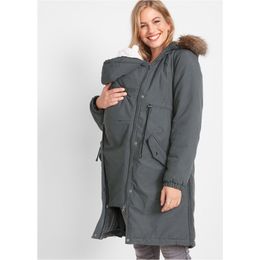 bonprix 3-in-1 Umstandsparka mit Trageeinsatz, grau, Gr.34, Mittelwarm wattierter Umstandsparka f&uuml;r die Schwangerschaft und danach