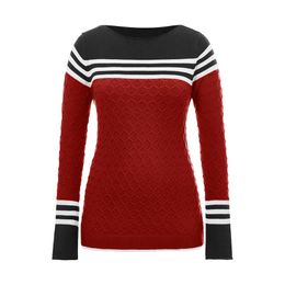 Imily Bela Pullover Damen Gr&ouml;&szlig;e S burgunder / schwarz / wei&szlig;