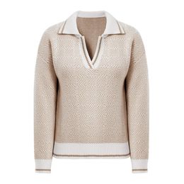 Imily Bela Pullover Damen Gr&ouml;&szlig;e XL beige / wei&szlig;