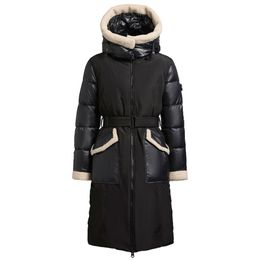 Khujo Mantel 'Poppy' Damen Gr&ouml;&szlig;e XL hellbeige / schwarz Wintermantel