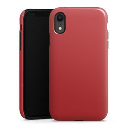 DeinDesign iPhone Xr Handy Panzer Handyhülle robuste Outdoor Hülle Schutzhülle glänzend Red Colour Unicoloured Tough Case