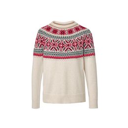 Tchibo - Norweger-Strickpullover - Damen - Gr. S - creme/jacquard