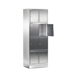 4er-Schlie&szlig;fachschrank aus Edelstahl, 2 Abteile, mit Bodensockel kaiserkraft