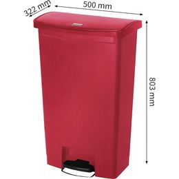 Rubbermaid Treteimer SLIM JIM , aus Polyethylen, 68 l, rot