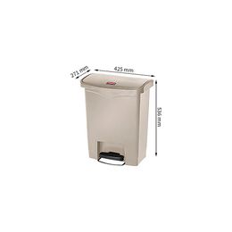 Rubbermaid Treteimer SLIM JIM , aus Polyethylen, 30 l, beige