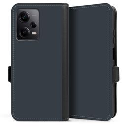 DeinDesign Xiaomi Redmi Note 12 Pro 5G Handy Klapphülle Handyhülle aus Kunst Leder schwarz Flip Case Anthracite Grey Unicoloured Sideflip mit Lasche
