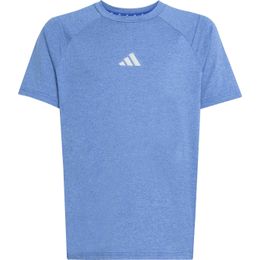Adidas T-Shirt Kinder - blau - Gr. 140 - Polyester/Elastan