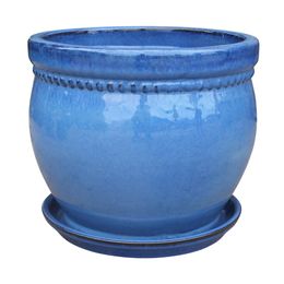 Pflanzgef&auml;&szlig; 'Bari' blau &Oslash; 38 x 32 cm