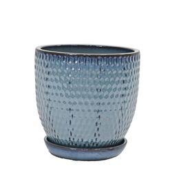 Pflanzgef&auml;&szlig; 'Lille' blau &Oslash; 32 x 32 cm