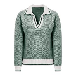 Imily Bela Pullover Damen Gr&ouml;&szlig;e L gr&uuml;n / wei&szlig;