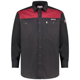 Gro&szlig;e Gr&ouml;&szlig;en Kamro Freizeithemd im Colorblock-Design Farbe schwarz Gr&ouml;&szlig;e: 4XL