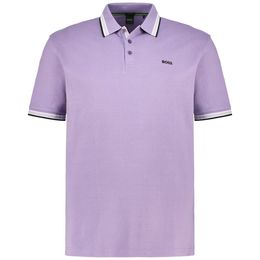 Große Größen BOSS Poloshirt mit Kontrastdetails Farbe lila Größe: 5XL