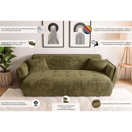 Big-Sofa Home Affaire, B:251cm H:81cm T:116cmgrau, 100% Polyester, Sofas, "MIRELDA Design-Sofa mit Steppungen, hoher Sitzkomfort, Breite 251 cm"