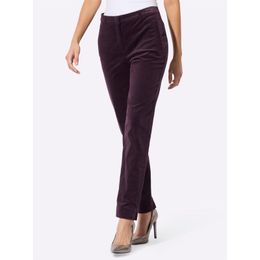 WITT Damen Cordhose in feiner Material-Mischung, aubergine, Gr&ouml;&szlig;e 20