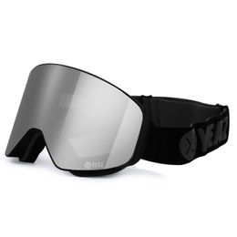 YEAZ Snowboardbrille "Magnet-Ski-Snowboardbrille silber verspiegelt/schwarz APEX", silber, Sportbrillen