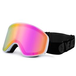 YEAZ Snowboardbrille "Magnet-Ski-Snowboardbrille pink verspiegelt/wei&szlig; APEX", wei&szlig;, Sportbrillen