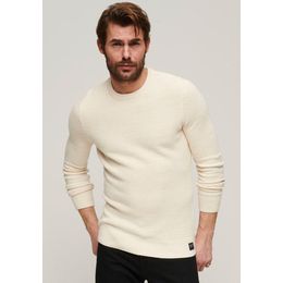 Superdry Herren Strickpullover "TEXTURED CREW KNIT JUMPER", beige, Gr. XL, unifarben, Strick, Obermaterial: 100% Baumwolle, Pullover, mit