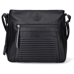 Rieker Damen Umhängetasche, schwarz, Lederimitat, unifarben, Taschen, Schultertasche, Damen-Handtasche, mit praktischen Fächern