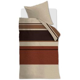 Bettw&auml;sche Beddinghouse "Beddinghouse Raya", rot (steinrot), B/L: 135cm x 200cm, 1 Stk., 1 Stk., Renforc&eacute;, B/L: 80cm x 80cm, 2 Stk., Renforc&eacute;, Obermaterial: 100% Baumwolle, Bettw&auml;sche, Bettw&auml;sche
