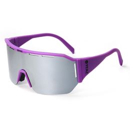 YEAZ Damen Sportbrille "Sport-Sonnenbrille Black/Silver SUNVIBE"violett, silber, Sonnenbrillen
