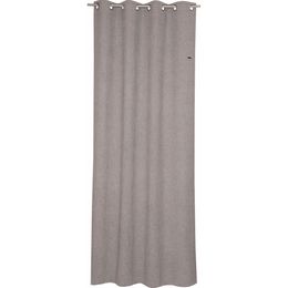Vorhang Esprit "Harp", grau (hellgrau), B:140cm H:250cm, Microfaser, Polyester, Gardinen, HxB: 250x140, Blickdicht, mit Lederlabel, (BxH) 140 x 250 cm