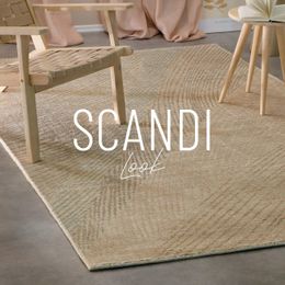 Teppich Wecon Home "Skai", beige, B:140cm H:6mm L:200cm, Schurwolle, Teppiche, Teppich, Teppich, modern, abstrakt, handgetuftet, robust, pflegeleicht, dezent
