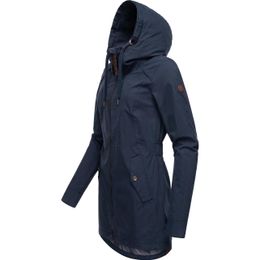 Ragwear Damen Outdoorjacke "Mondda", blau, Gr. L, Obermaterial: 74% Baumwolle, 26% Nylon; Innenfutter: 100% Polyester, Jacken, schicker Damen
