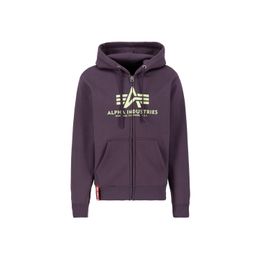 Hoodie Alpha Industries "Basic Zip Hoodie BL", Herren, Gr. S, lila (plum), Obermaterial: 80% Baumwolle, 20% Polyester, regular fit, Sweatshirts