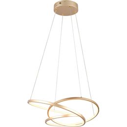 Trio LEUCHTEN LED Pendelleuchte "DARVIN, LED Hängelampe 34W 4500 Lumen, dimmbar, Lichtfarbe einstellbar", 1, H: 150cm, 1 Stk., gold, Leuchten, CCT