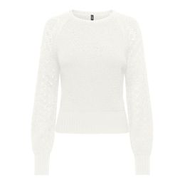 Only Damen Strickpullover "ONLMIAMI LS O-NECK CC KNT", weiß, Gr. S, unifarben, Strick, Obermaterial: 70% Polyacryl, 30% Nylon, Pullover