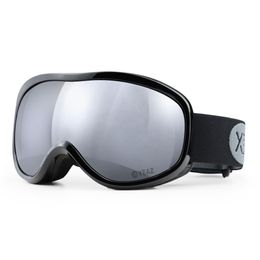 YEAZ Skibrille "Ski- und Snowboard-Brille silber/schwarz STEEZE", silber, Sportbrillen